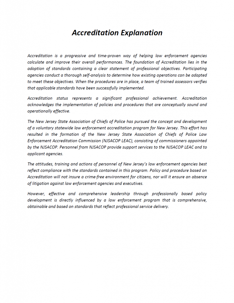 Accreditation_Explanation ⋆ Spotswood Police Department